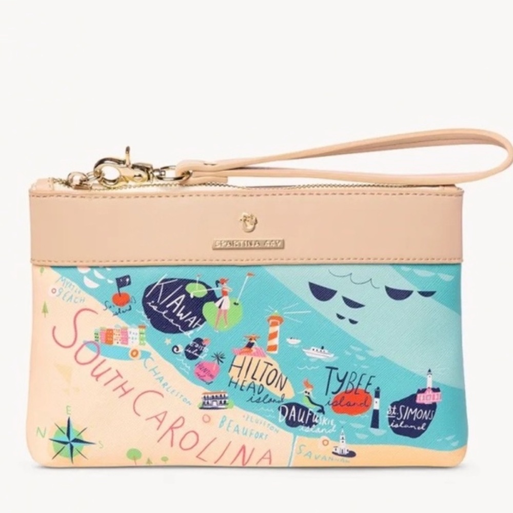 Spartina 449 Sea Islands Maps Collection Wristlet - Gem